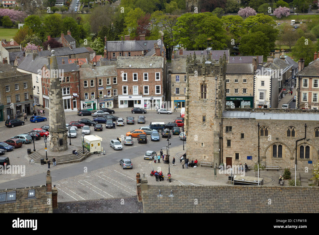 Market Place, Richmond (medieval market town founded 1071), seen from ...