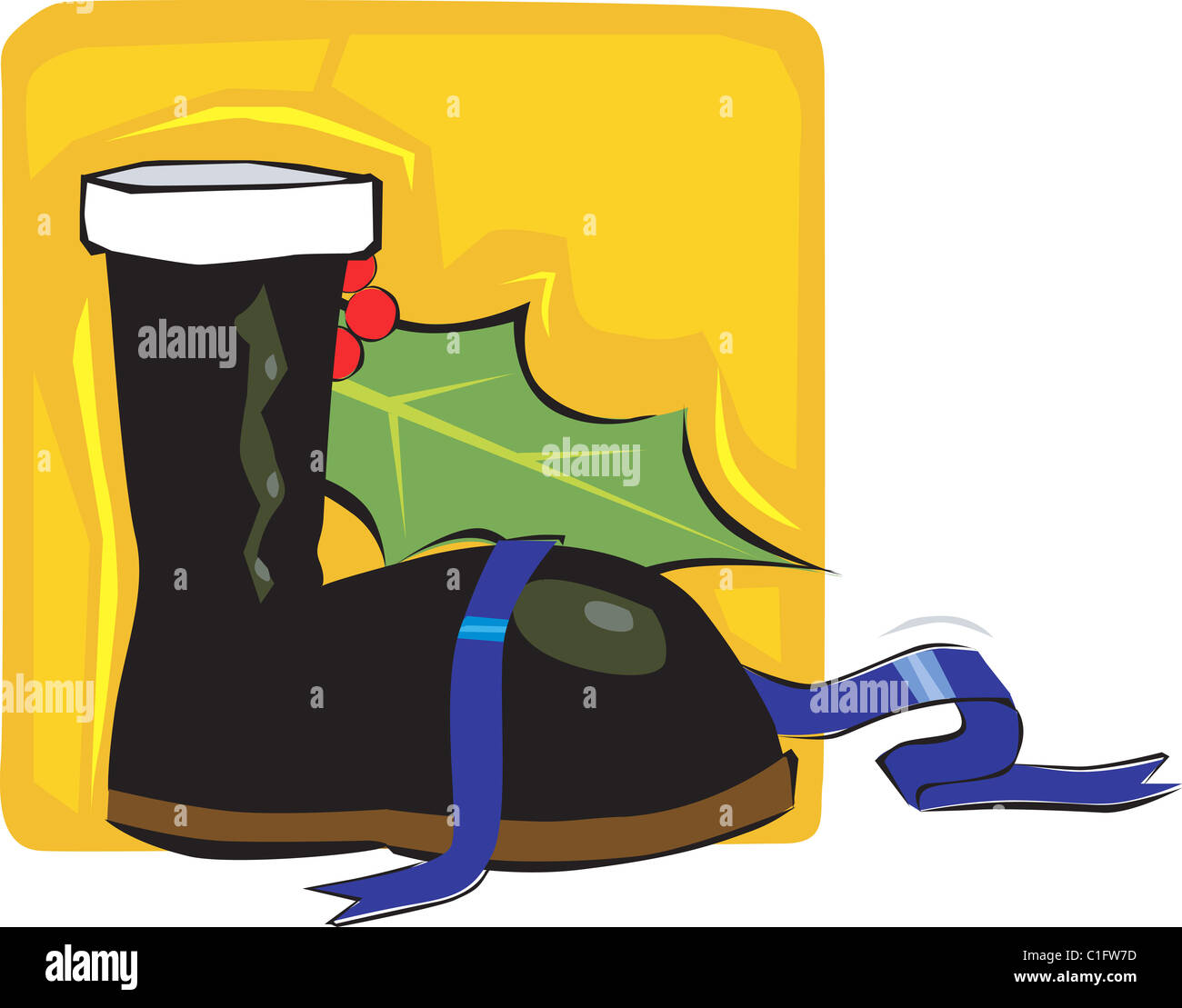 boot with leaf and ribbon Stock Photo - Alamy