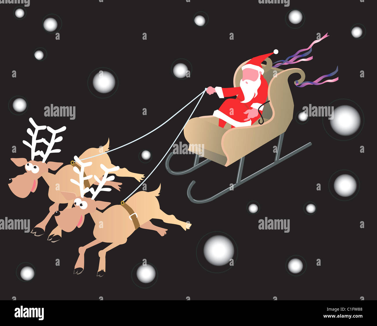 Santa clause riding in a sledge Stock Photo - Alamy
