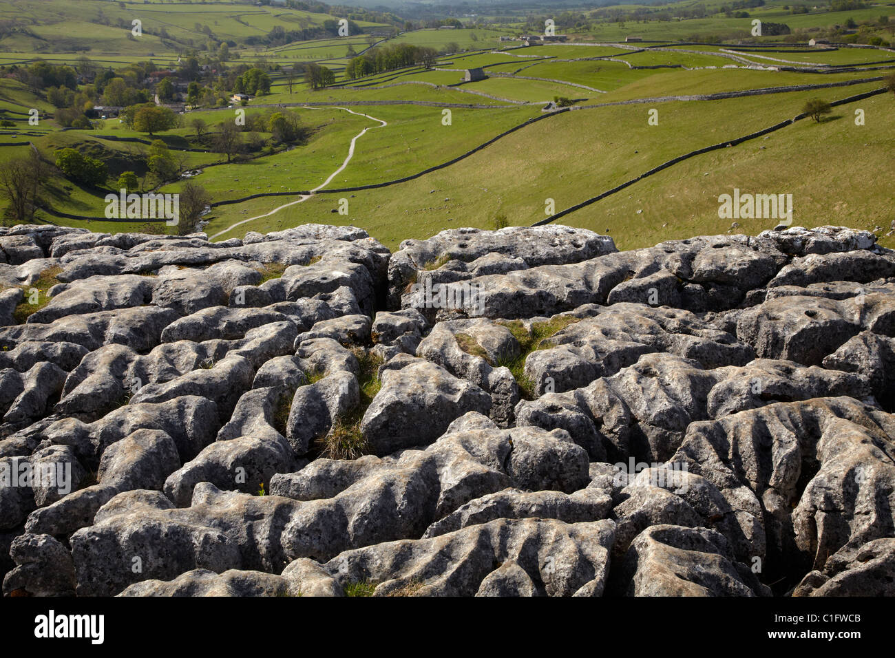 Limestone Pavement, Malham Cove, near Malham Village, Yorkshire Dales ...