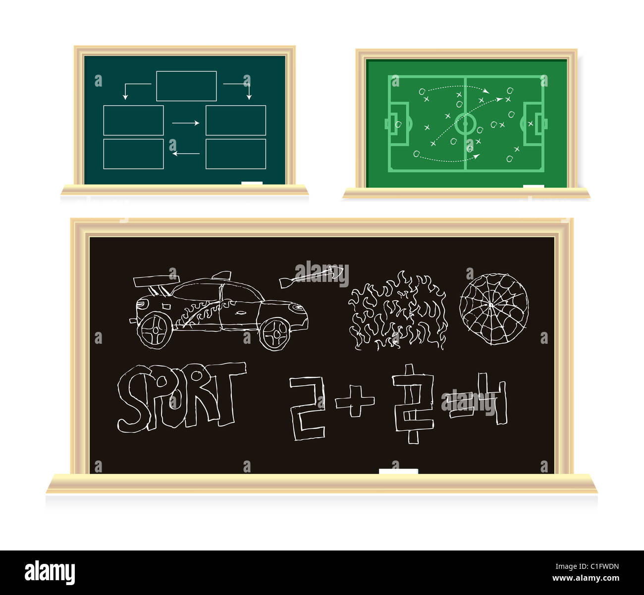 blackboard vector illustration set isolated on white background Stock ...