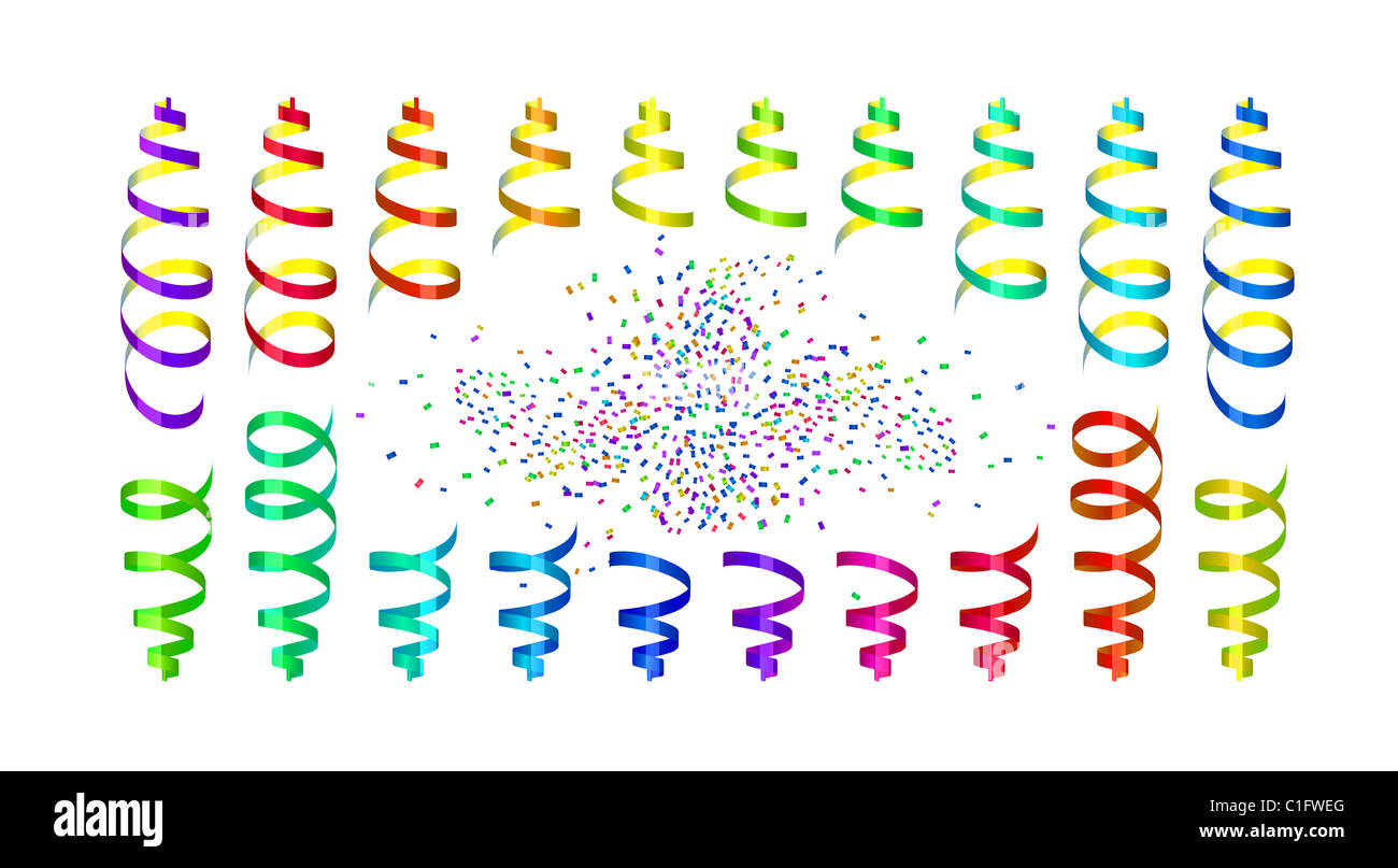 Streamers illustration Cut Out Stock Images & Pictures - Alamy