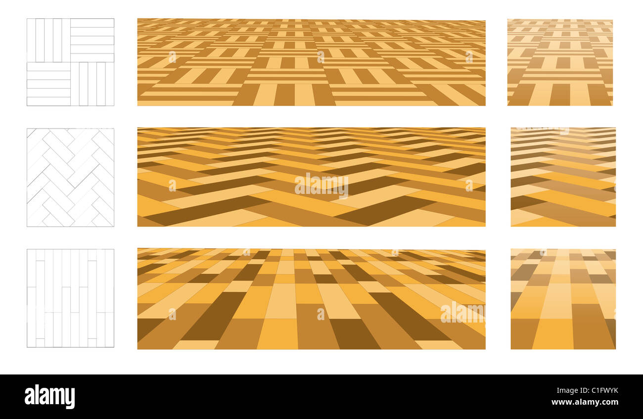 Parquet in perspective plane. Set of vector illustrations Stock Photo ...