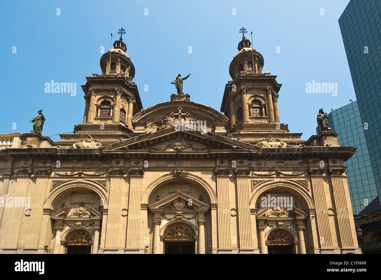 The Metropolitan Cathedral (1745) & modern glass tower block on the ...