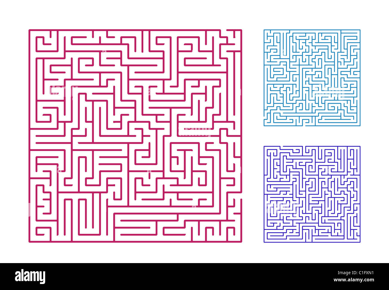 Vector set of the 10 mazes isolated on white background Stock Photo - Alamy