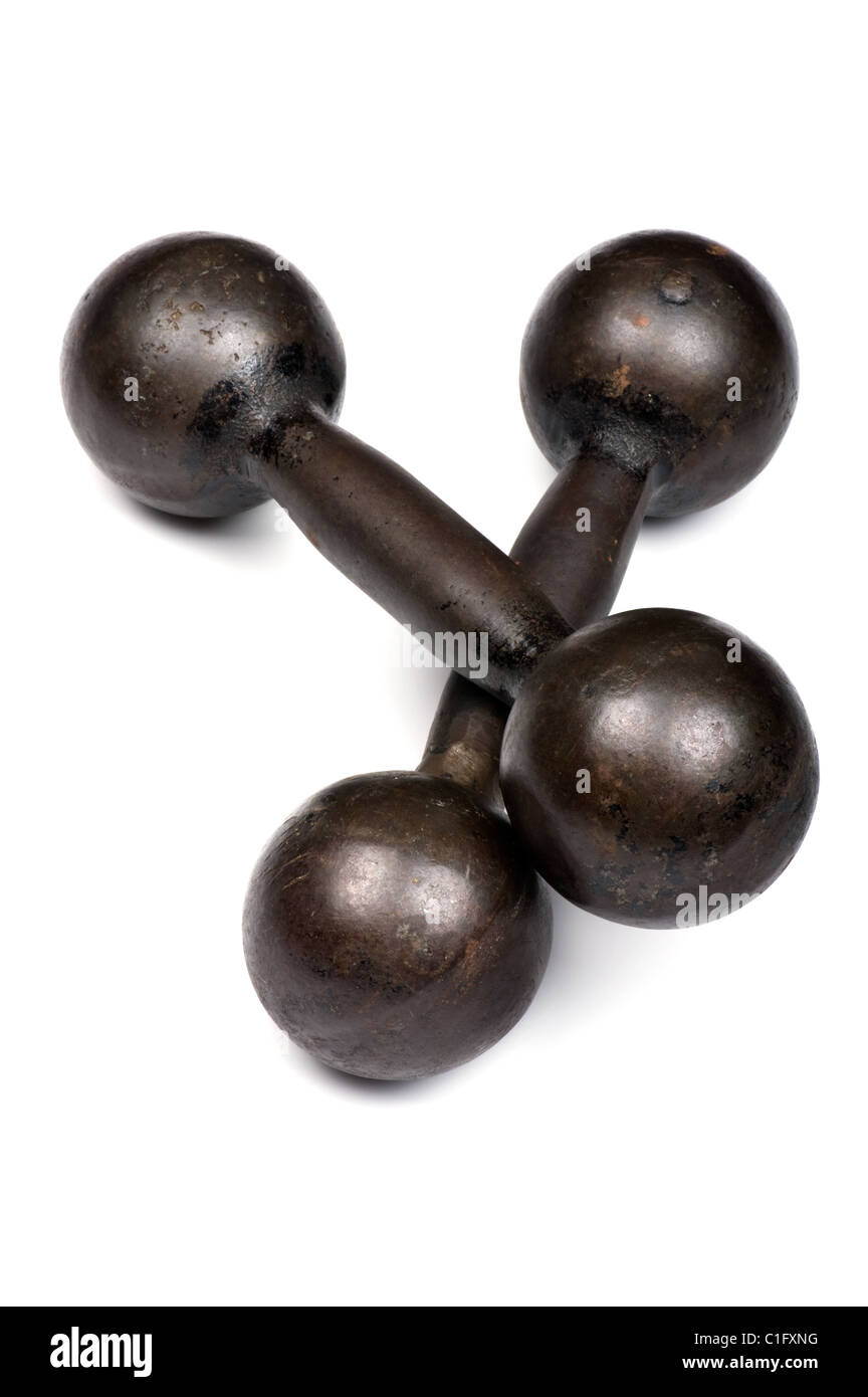 object on white - dumbbell close up Stock Photo - Alamy
