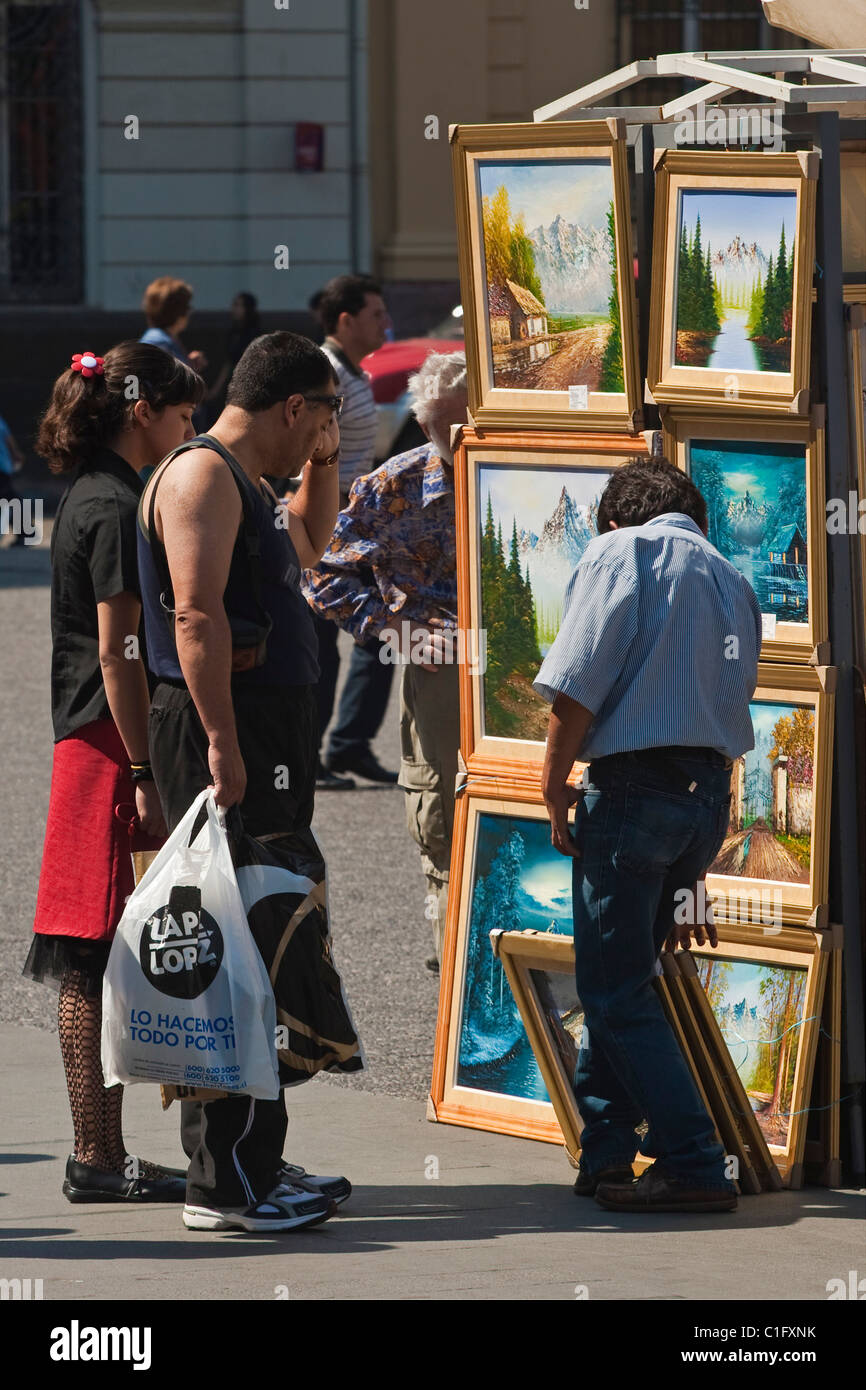 Garish street art by the Metropolitan Cathedral on Plaza de Armas in ...