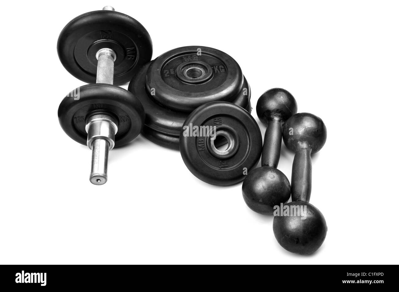 object on white - dumbbell close up Stock Photo - Alamy