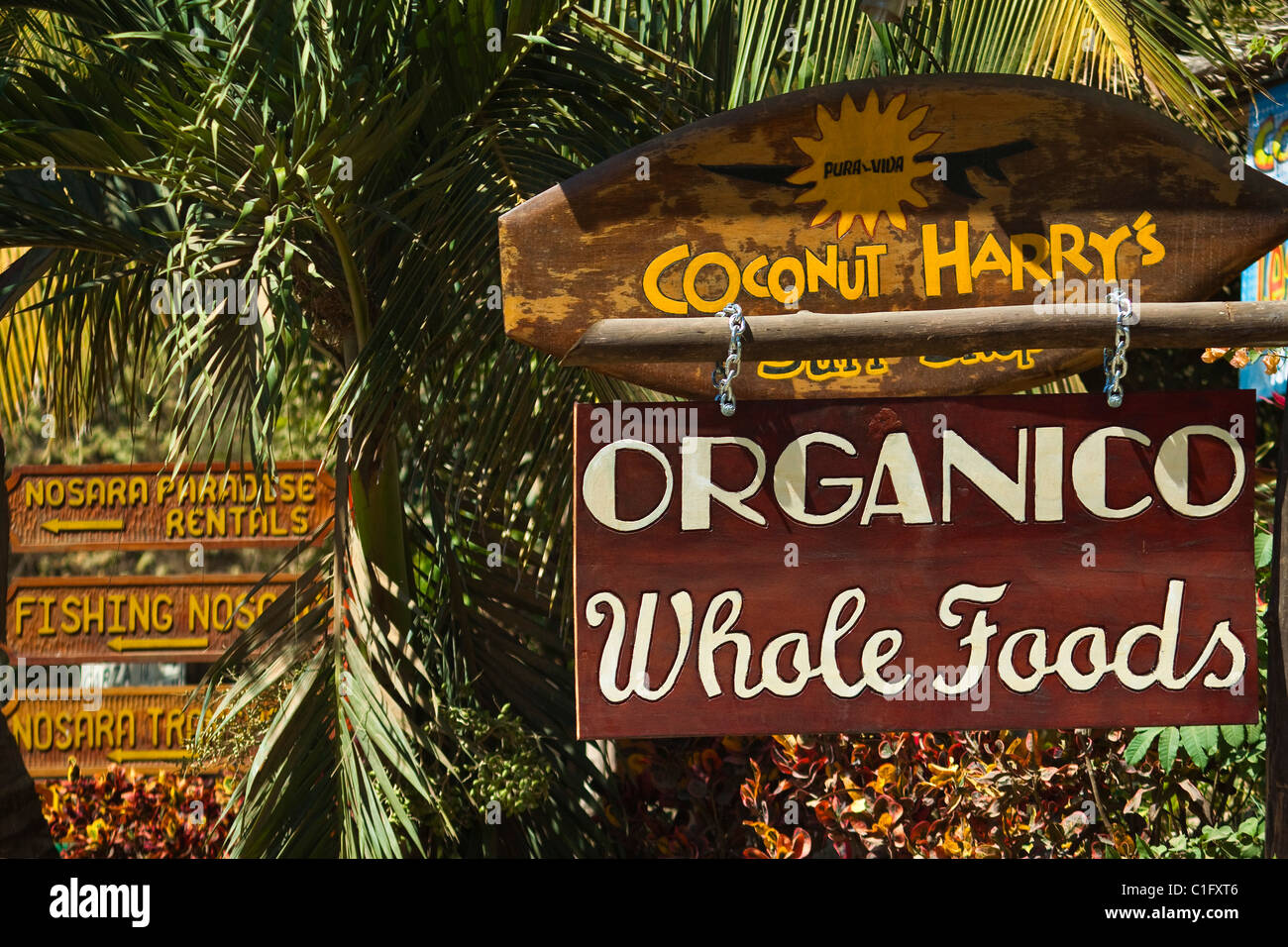 Surf shop & organic food store signs typical of this laid-back ...