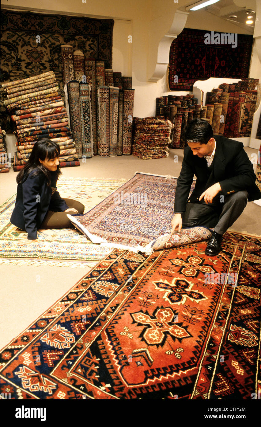 Turkey, Istanbul, carpet's shop Galata on the bottom of the blue mosque ...