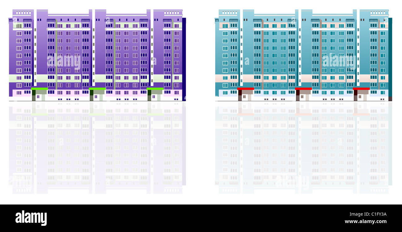 Multi storey residential house Cut Out Stock Images & Pictures - Alamy