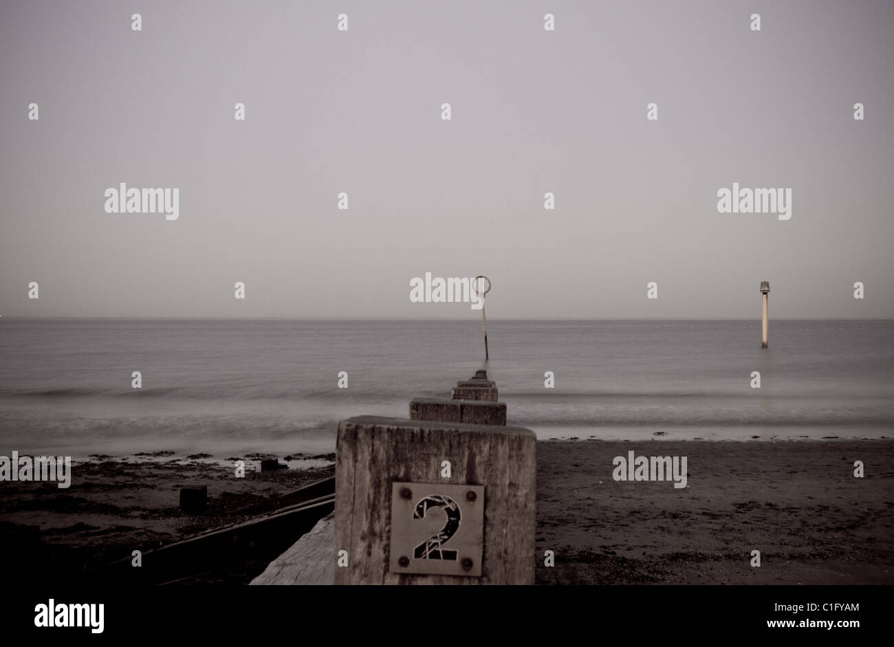 View at the sea from the Portobello promenade, Edinburgh, Scotland ...