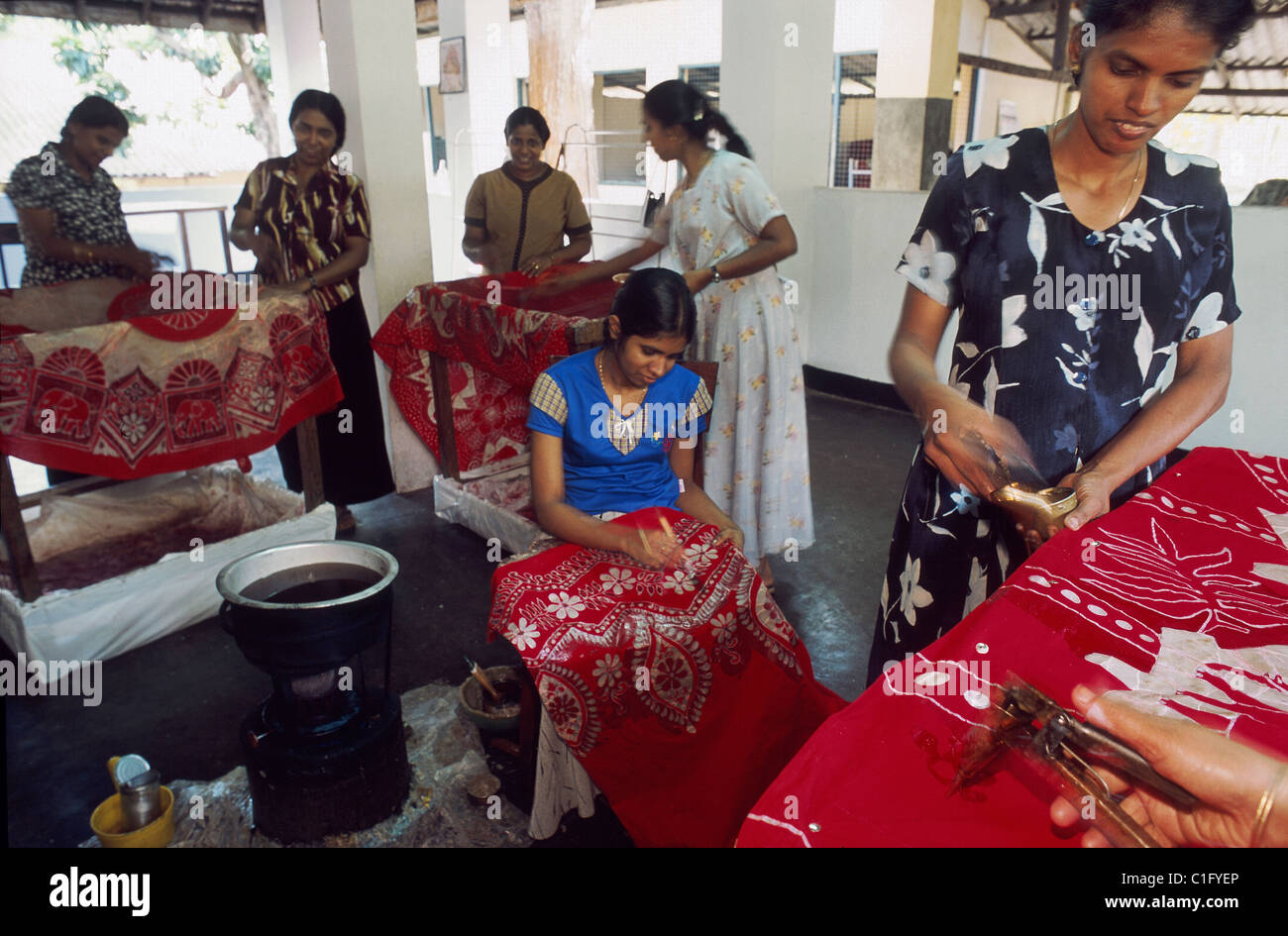 Sri Lanka, Matale, batiks paintings (Baba Batiks factory Stock Photo ...