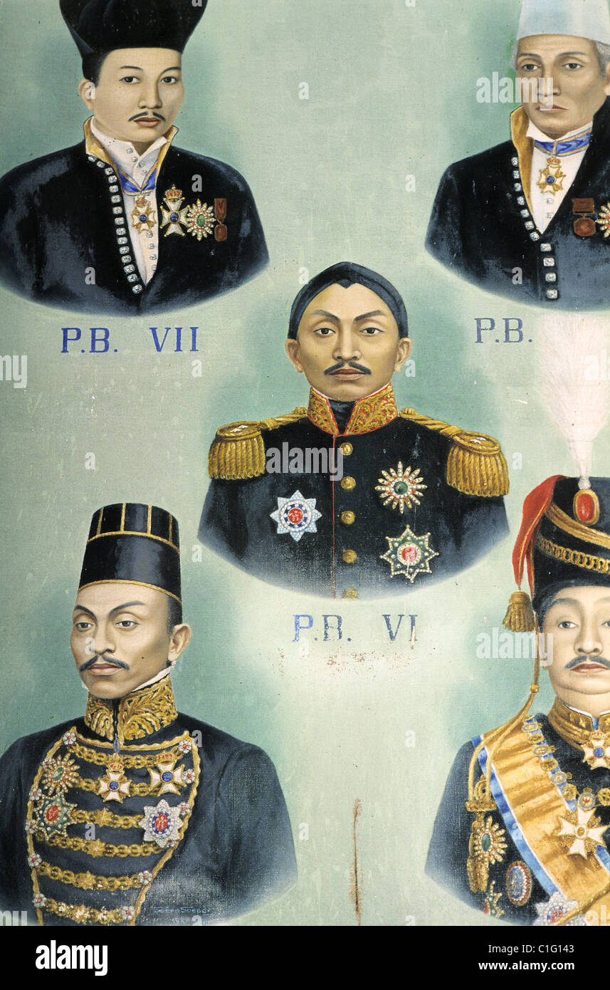 Indonesia, Java Island, Solo city, Royal Palace (Kraton) portraits of ...