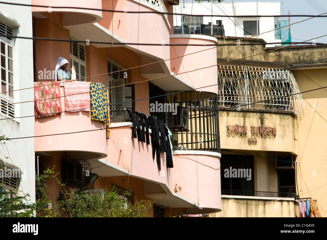 art deco apartment block, dar es salaam, tanzania Stock Photo - Alamy