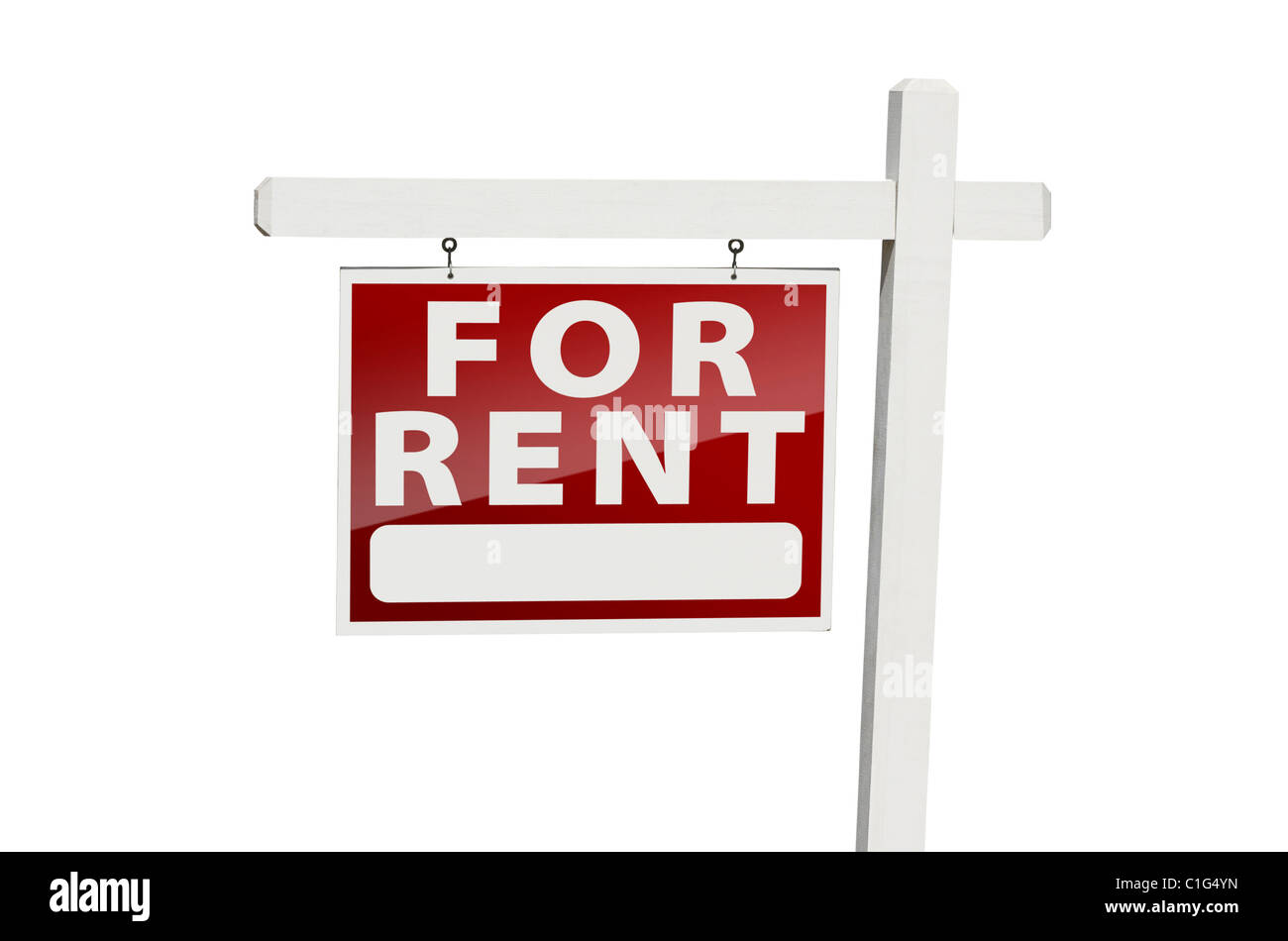 For Rent Real Estate Sign Isolated on a White Background with Clipping ...