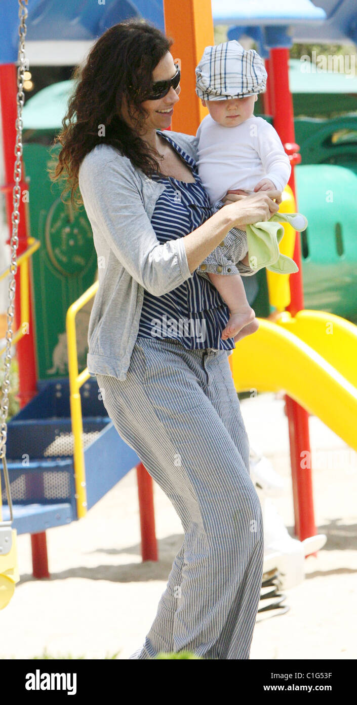 Minnie Driver takes Baby Henry to Malibu Park for the day. Los Angeles ...