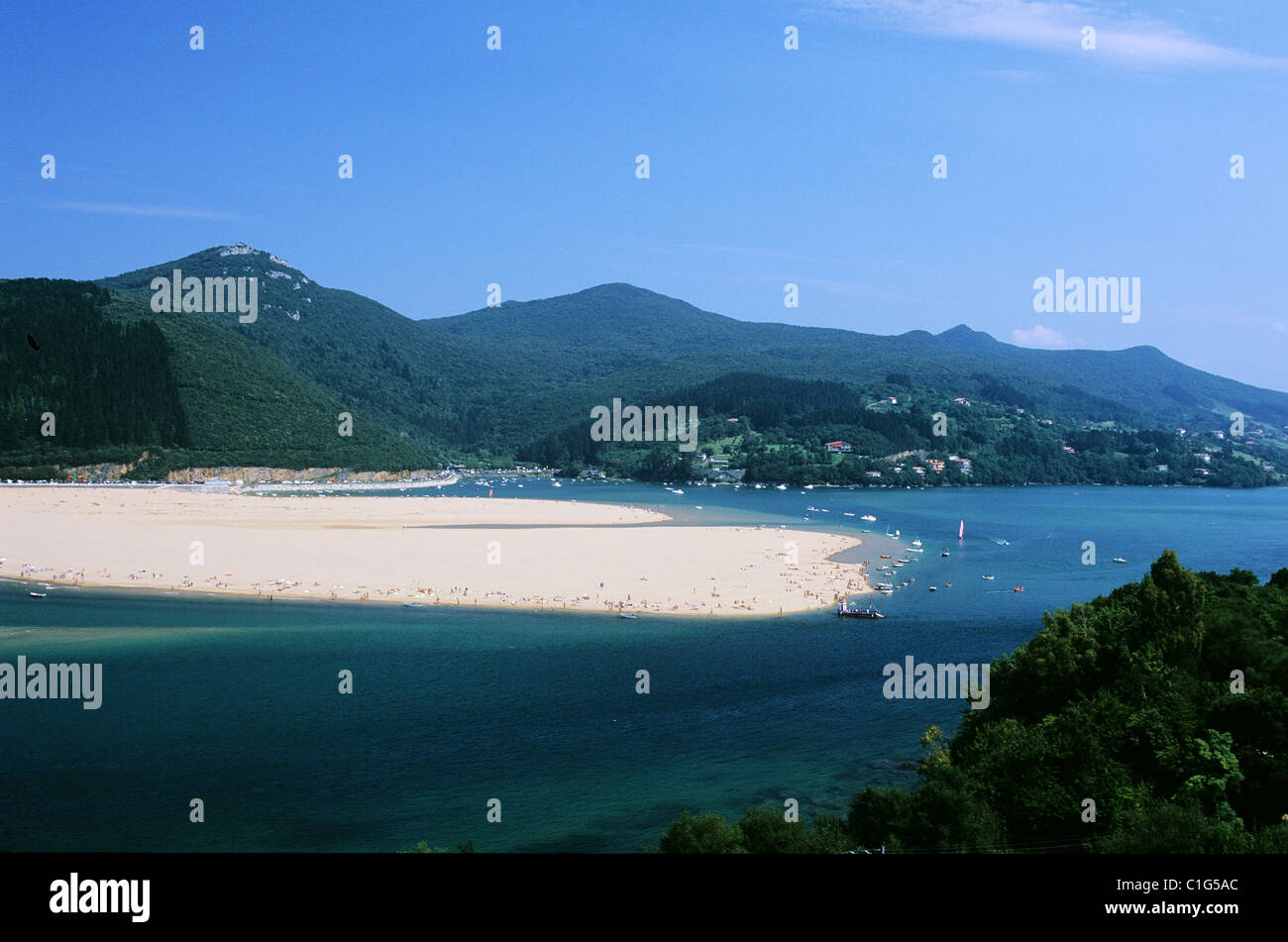 Spain, Basque Country, Biscaye Province, the beach of Laida Stock Photo ...