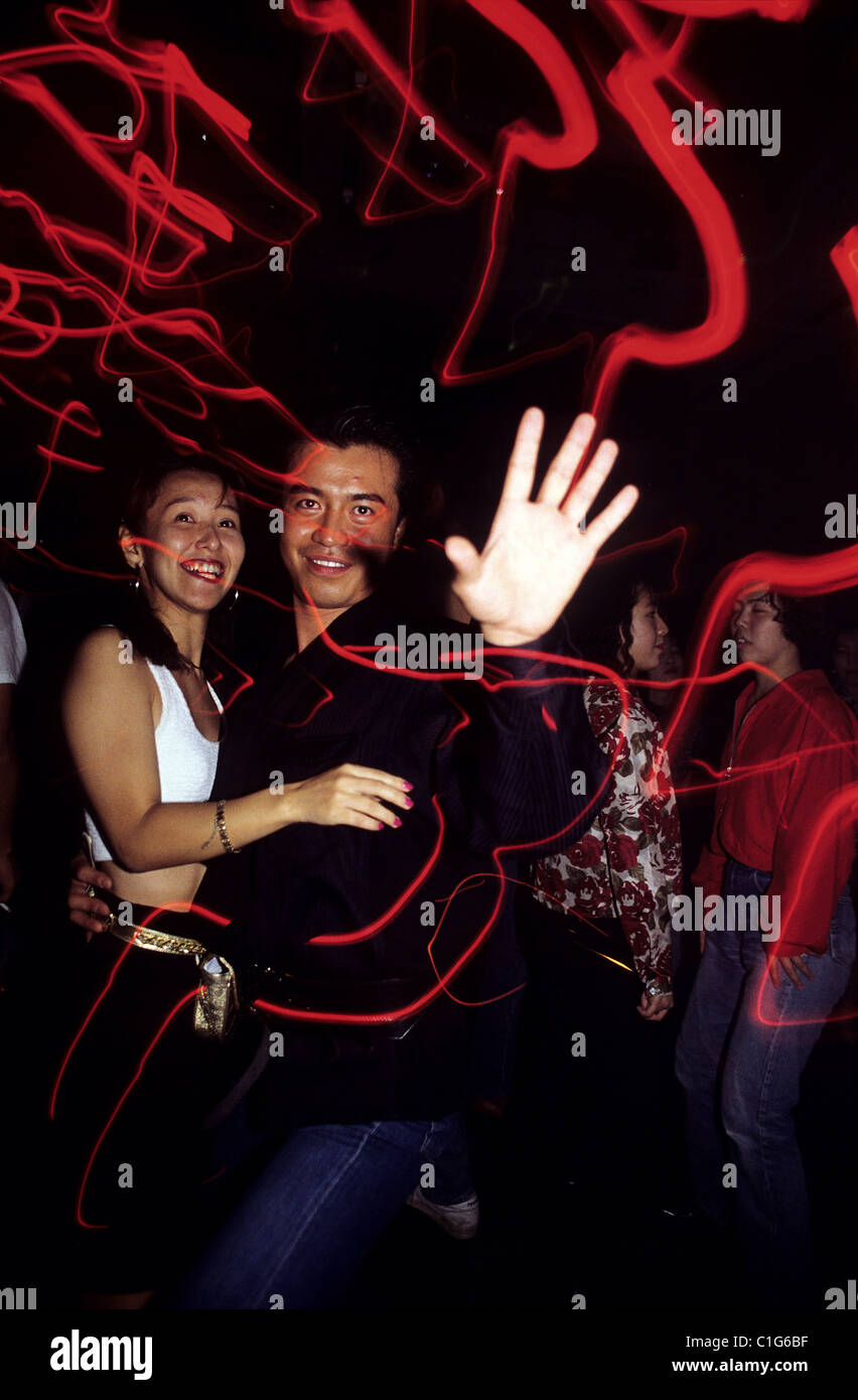 Japan, Tokyo, people dancing at Gold Disco Stock Photo - Alamy