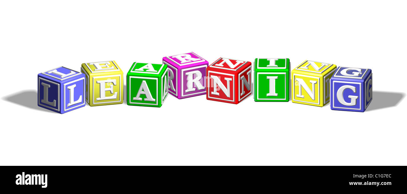 Alphabet letter blocks forming the word learning Stock Photo - Alamy