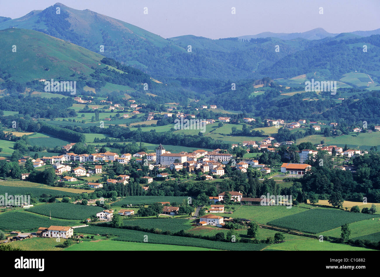 France, Pyrenees Atlantiques, Sare village, labelled Les Plus Beaux ...