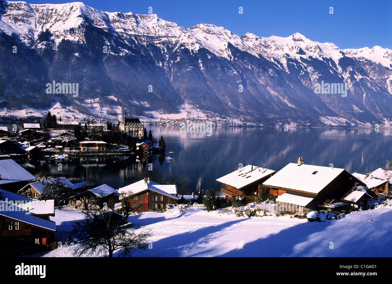 Switzerland, region of Bern (Bernese Oberland), the lake of Brienz and ...