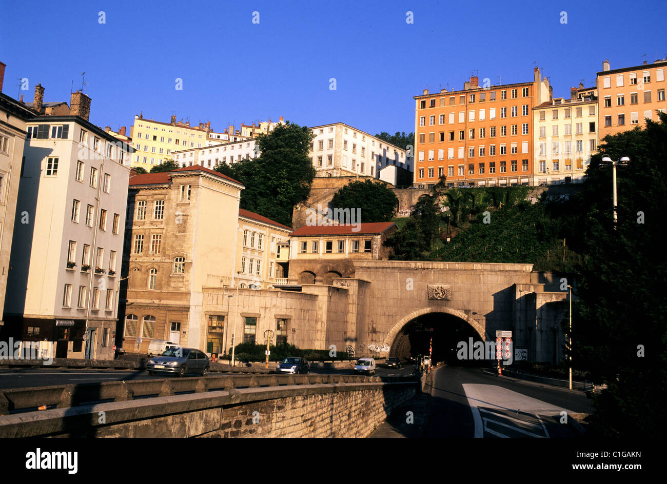 France, Rhone, Lyon, Croix Rousse district, tunnel of Croix Rousse ...