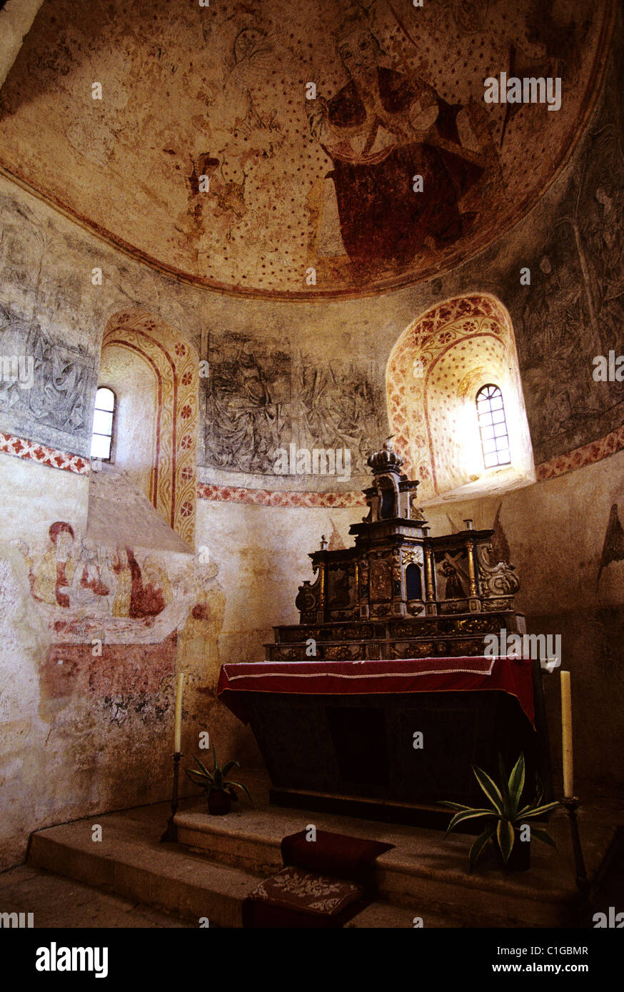 France, Lot, eglise de Martignac classee monument historique Stock ...