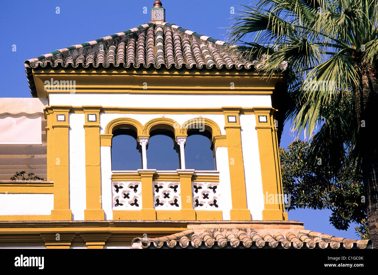 Spain, Andalusia, Sevilla, typical architecture of Santa Cruz District ...