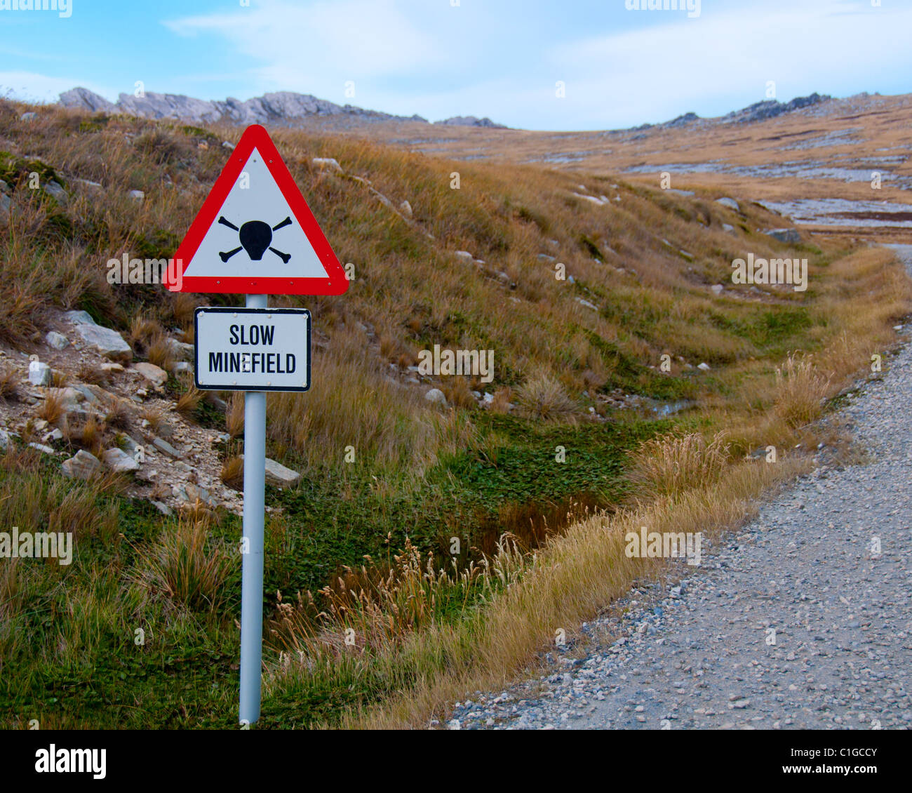 Danger minefield sign hi-res stock photography and images - Alamy