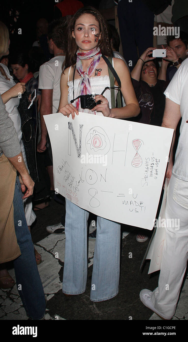 Emmy Rossum Celebrities Participate In A March Against Proposition 8