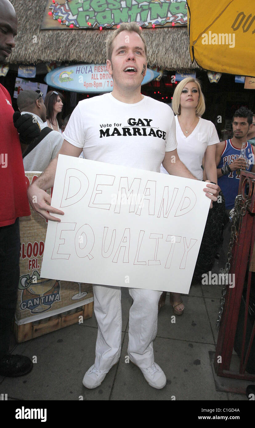 Perez Hilton Celebrities Participate In A March Against Proposition 8