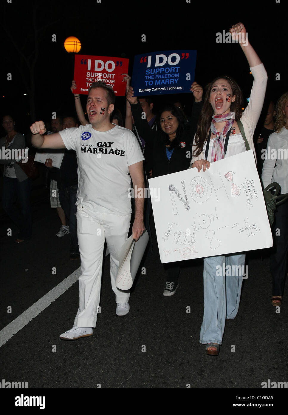 Emmy Rossum And Perez Hilton Celebrities Participate In A March Against