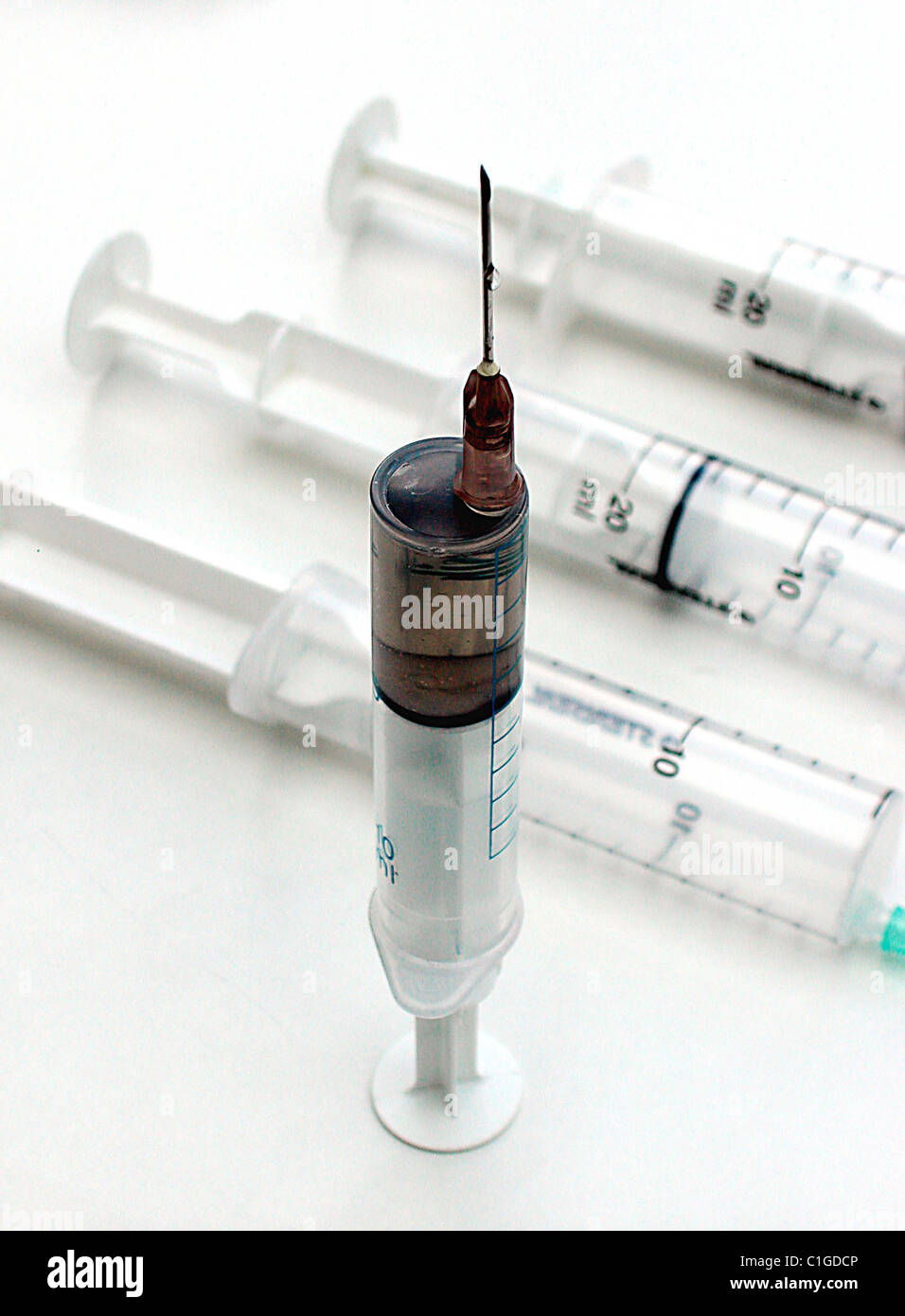 A medical syringe hypodermic for vaccination inoculation Stock Photo ...