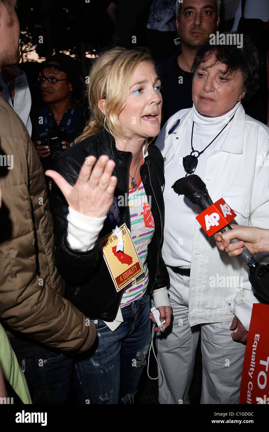 Drew Barrymore Participates in a march against Proposition 8 - a law ...