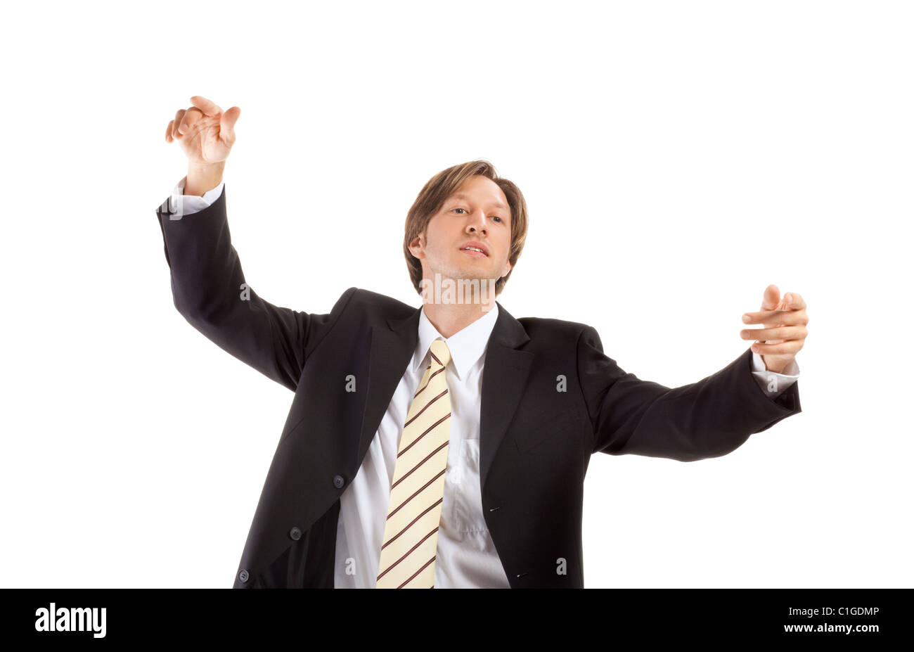 businessman conducting his work Stock Photo - Alamy