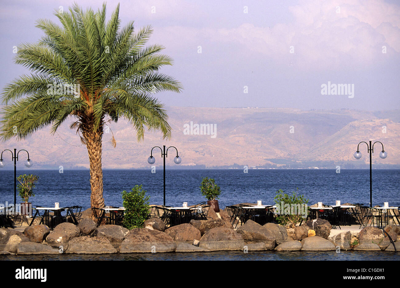 Israel, Galilee region, Tiberiias, the Sea of Galilee shore Stock Photo ...