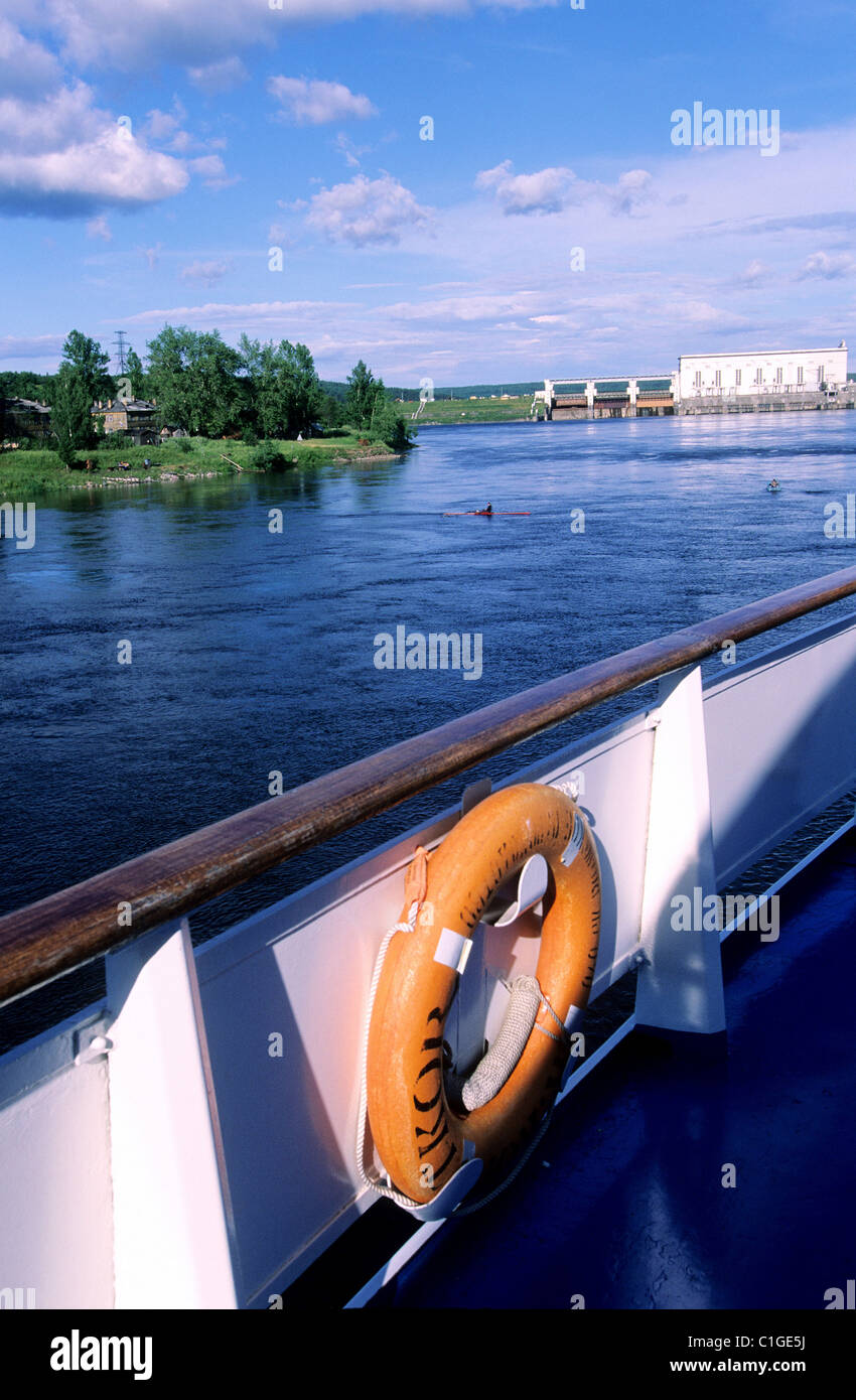 Russia, Volga river, lock and dam Stock Photo - Alamy