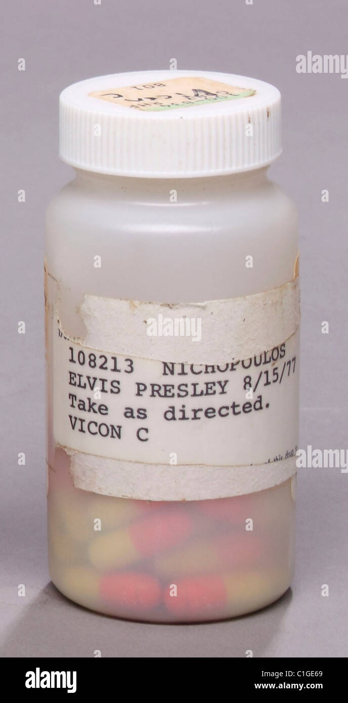 Elvis Presley prescription bottle ELVIS PILL BOTTLES UP FOR AUCTION ...