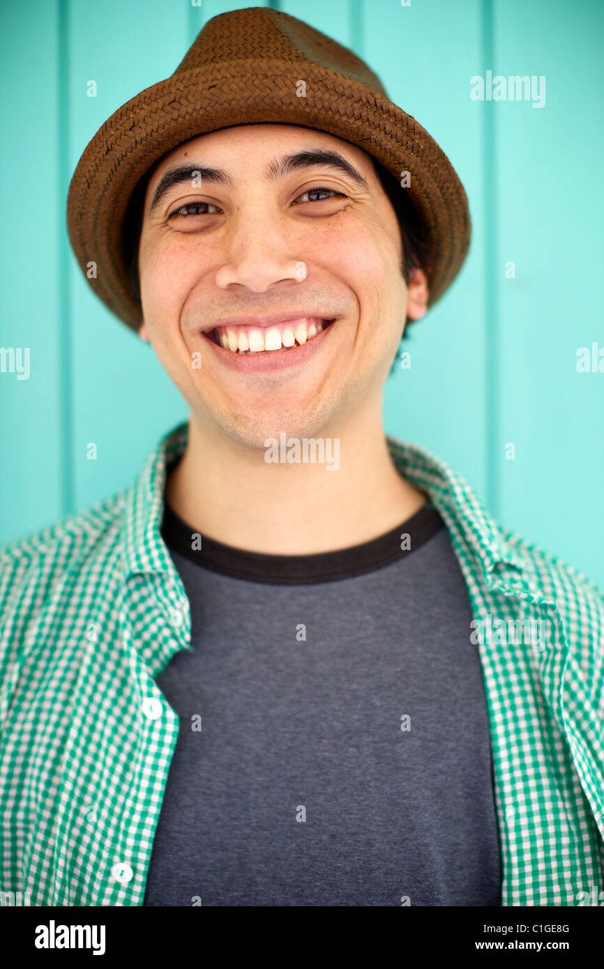 Smiling Pacific Islander man Stock Photo - Alamy