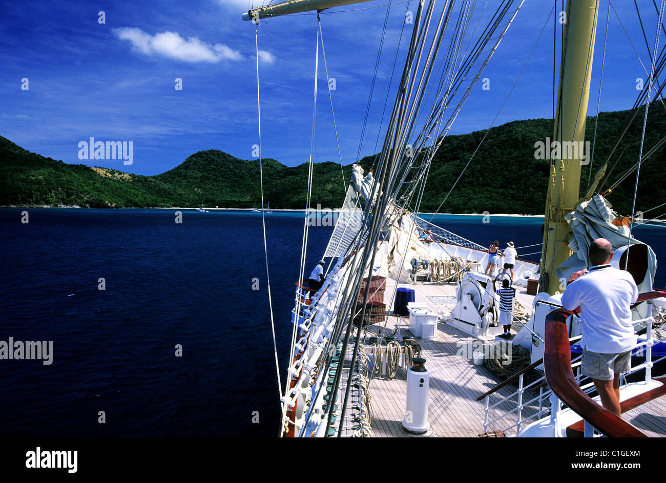 Caribbean sea, Union Island, the SPV Royal Clipper Stock Photo - Alamy