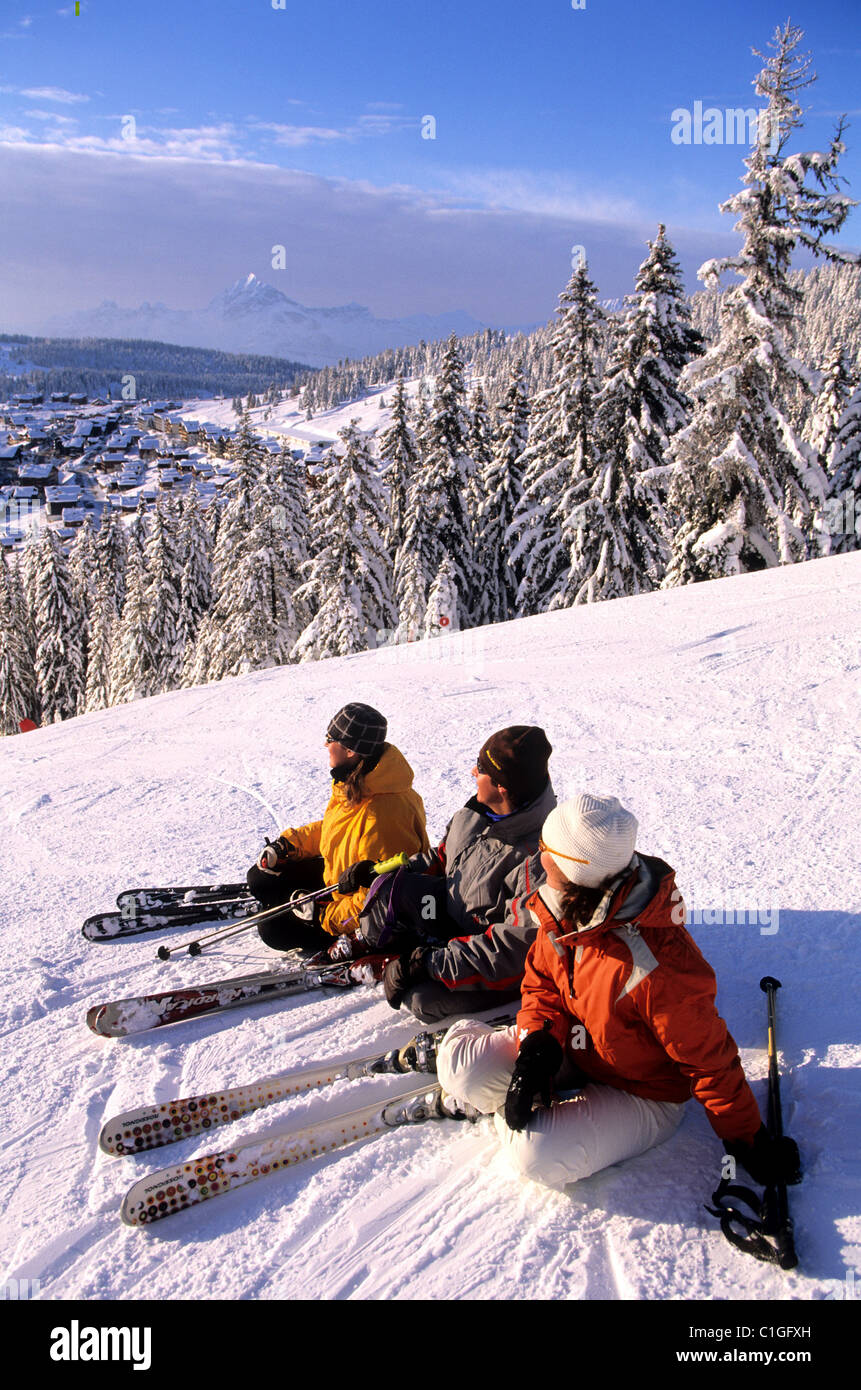 France, Savoie, skiing in Les Saisies Stock Photo - Alamy