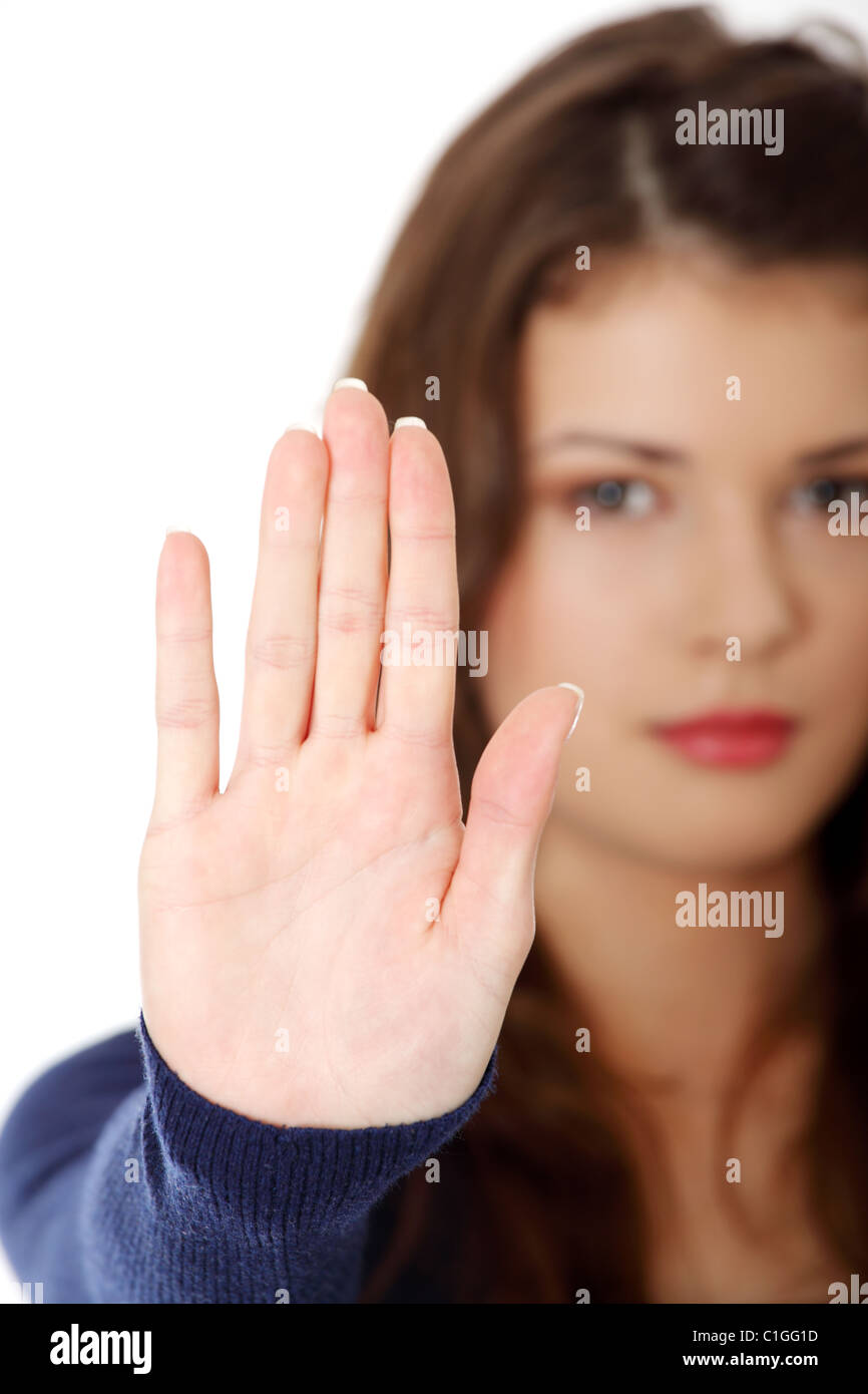 Female hand stop dramatic business hi-res stock photography and images ...