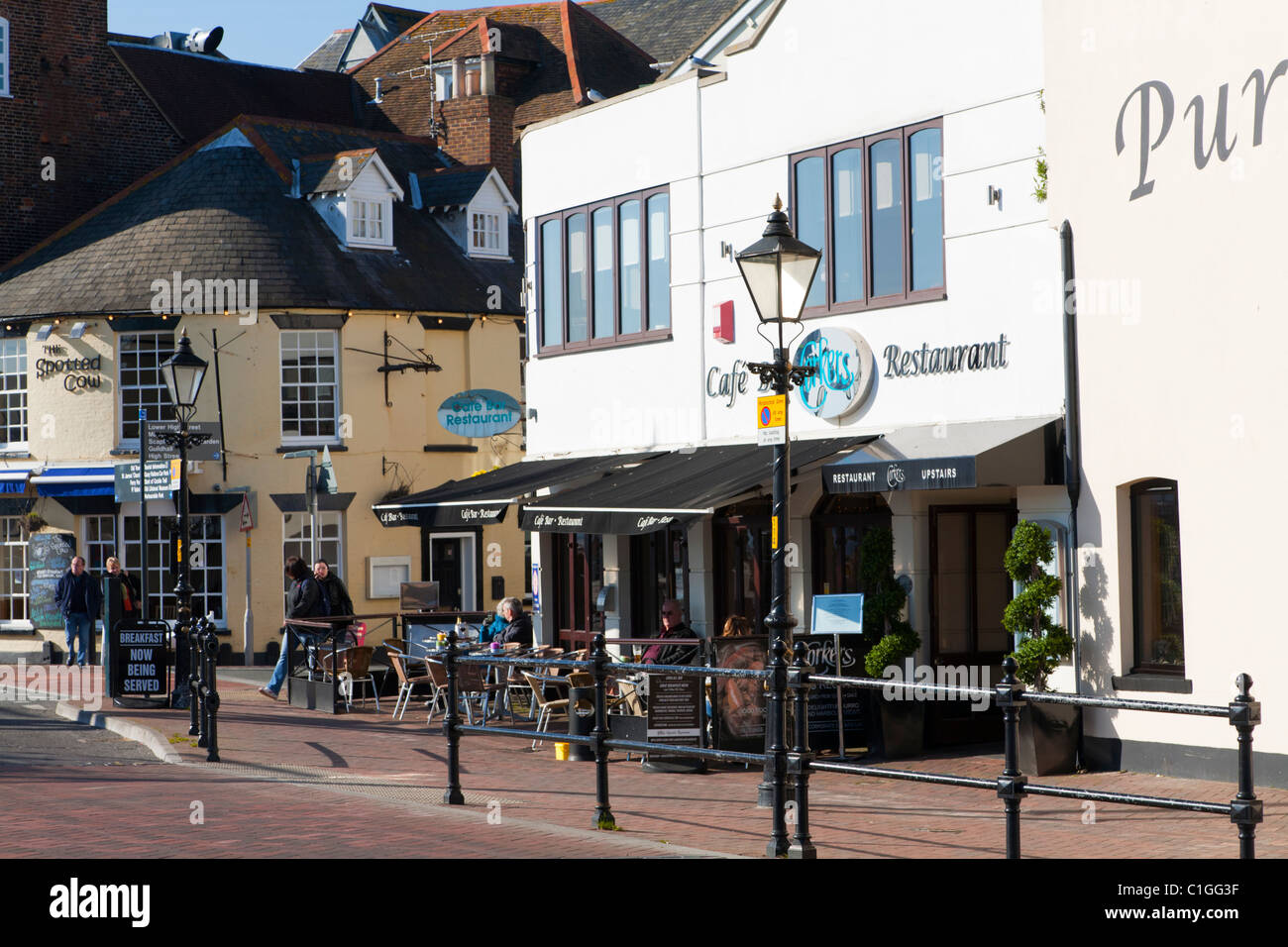 Cafe Poole Quay Dorset Stock Photo - Alamy