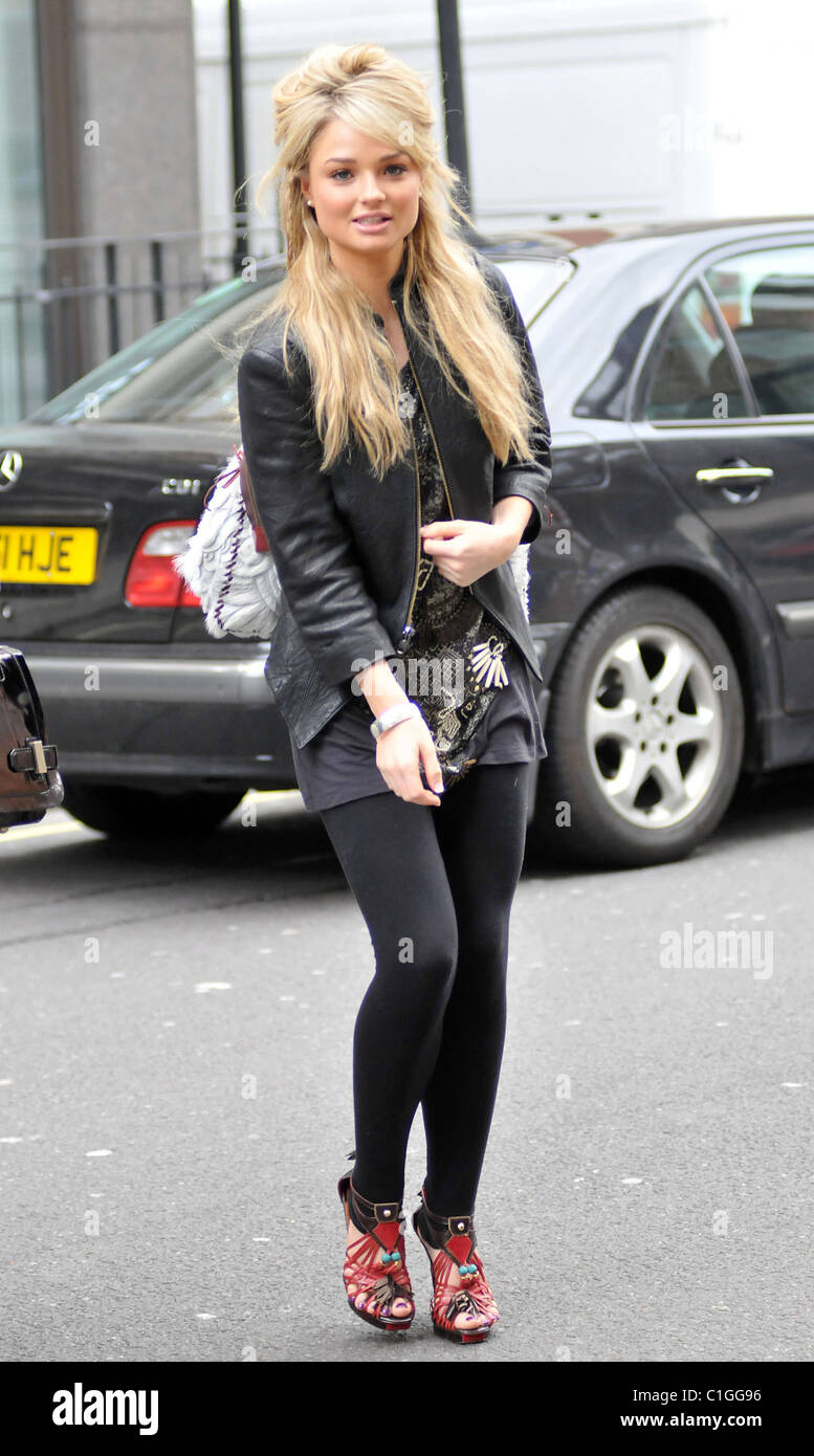 Emma Rigby leaves BBC Radio One London, England - 28.05.09 Stock Photo ...