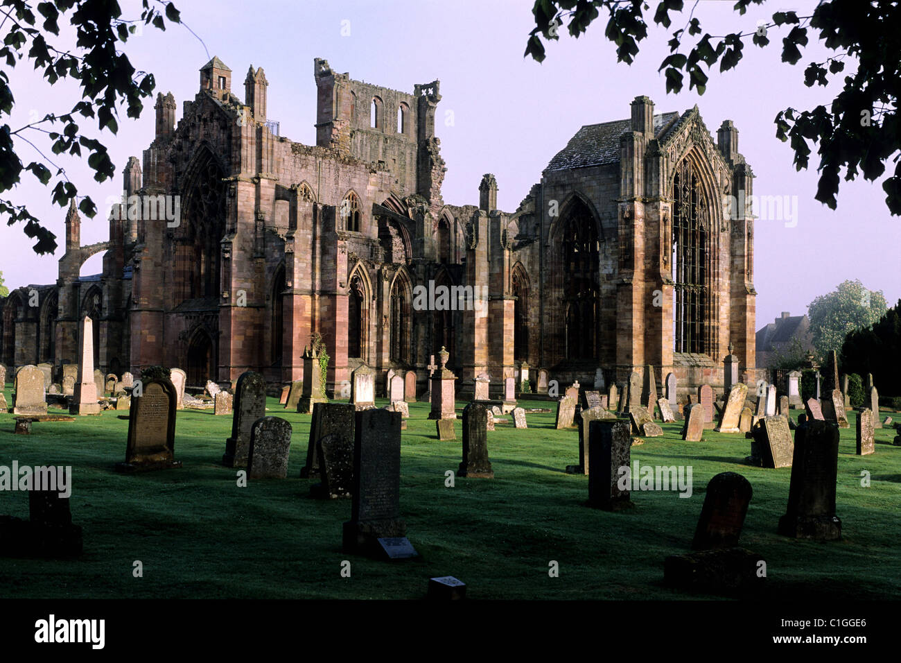 United Kingdom, Scotland, the Borders, Melrose Abbey Stock Photo - Alamy