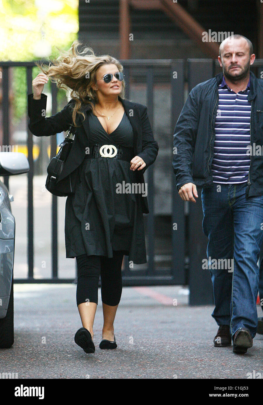 Kerry Katona and her husband Mark Croft leaving the London studios ...