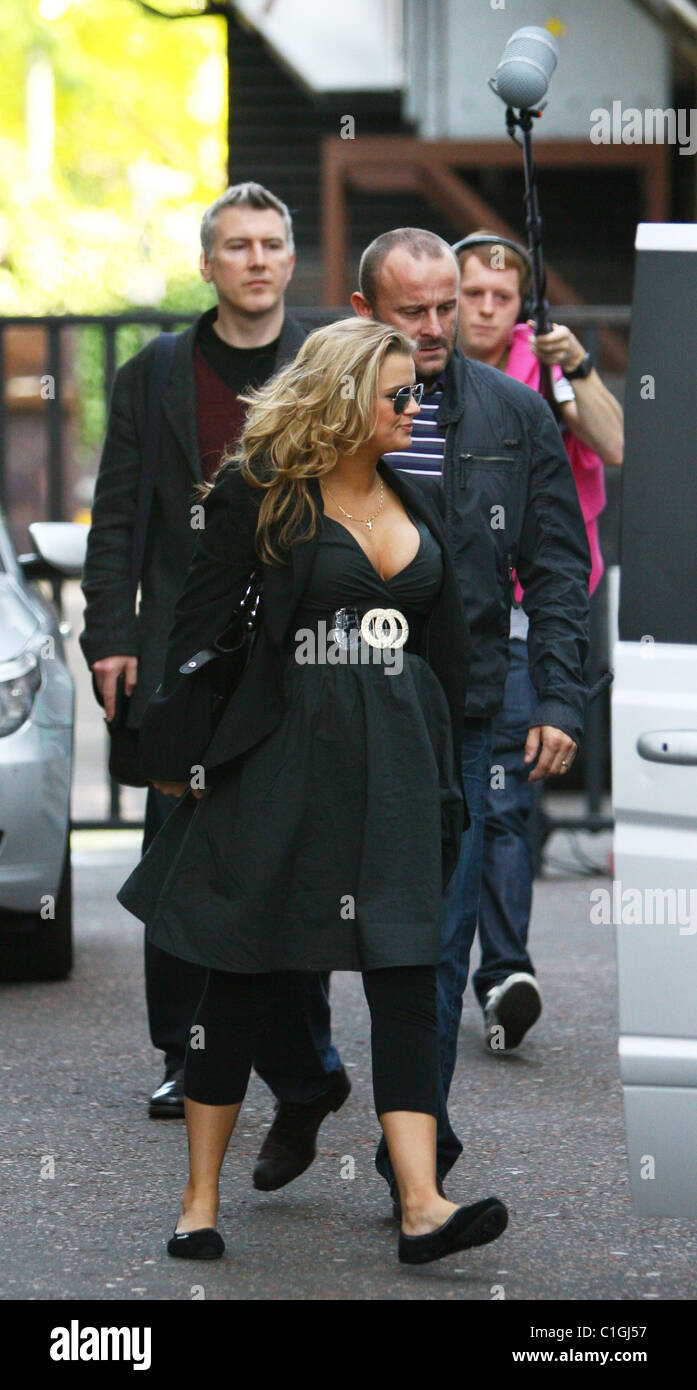 Kerry Katona and her husband Mark Croft leaving the London studios ...