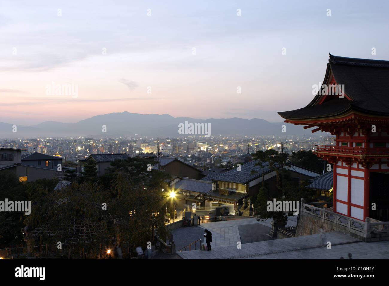 Japan, Island of Honsu, Kyoto, general sight on the city from the ...