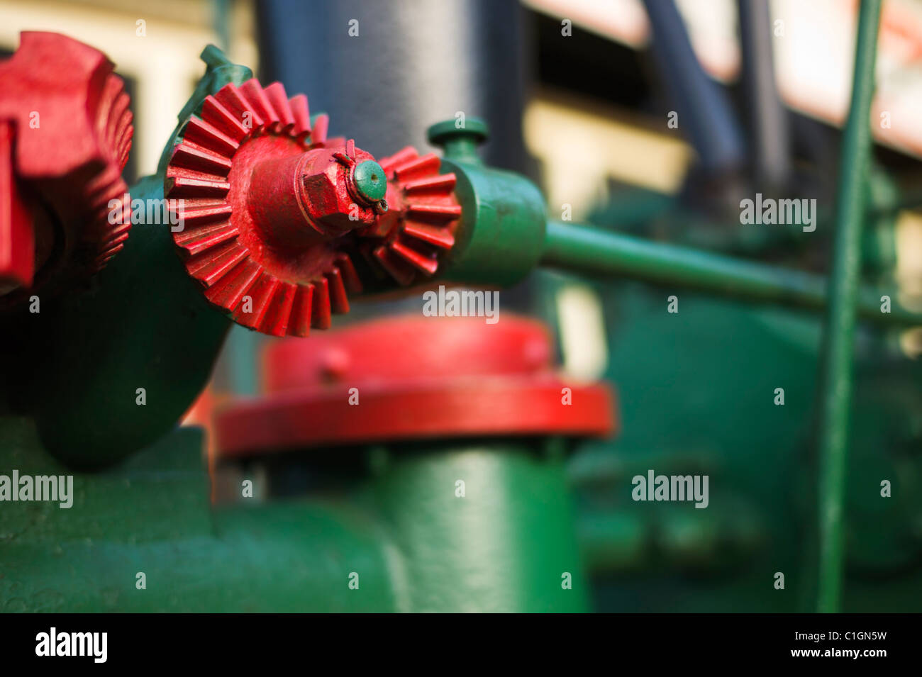 Cog transmission on an old tractor Fahrzeug Museum Marxzell near ...